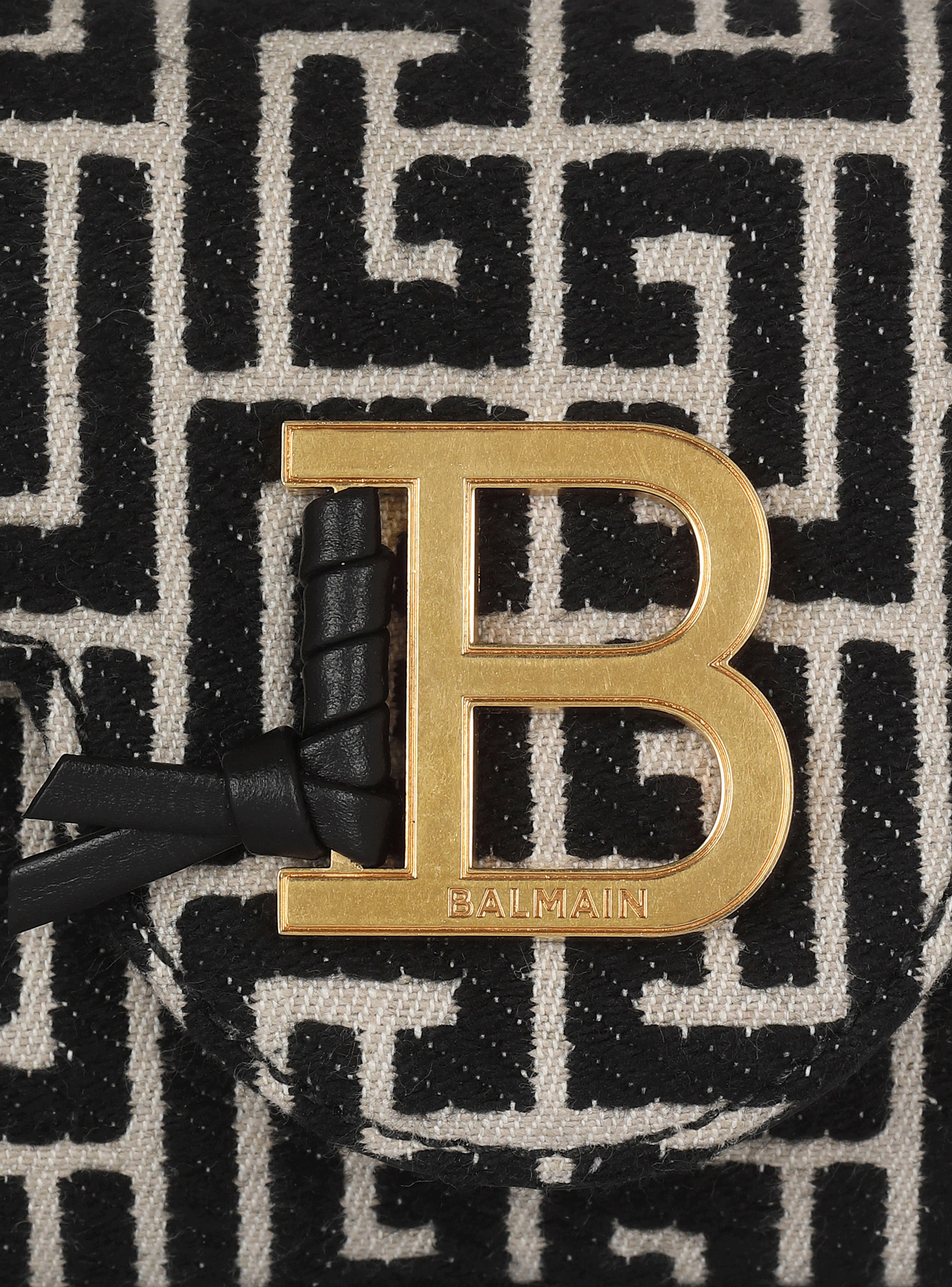 B-Buzz mini monogrammed jacquard bag black - Women | BALMAIN B-Buzz mini monogrammed jacquard bag black - Women | BALMAIN