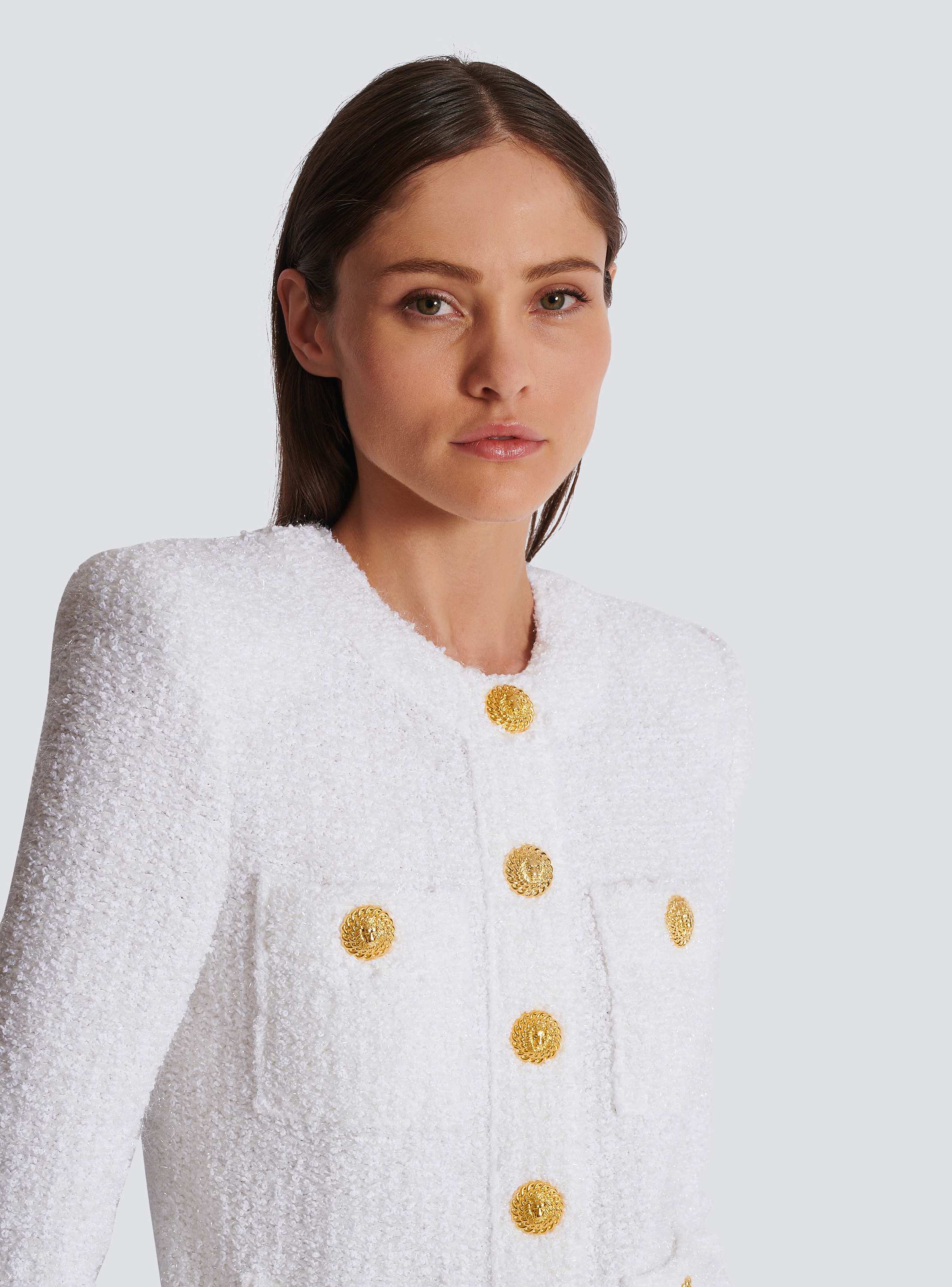 Miami tweed 4-pocket jacket white - Women | BALMAIN Miami tweed 4-pocket jacket white - Women | BALMAIN