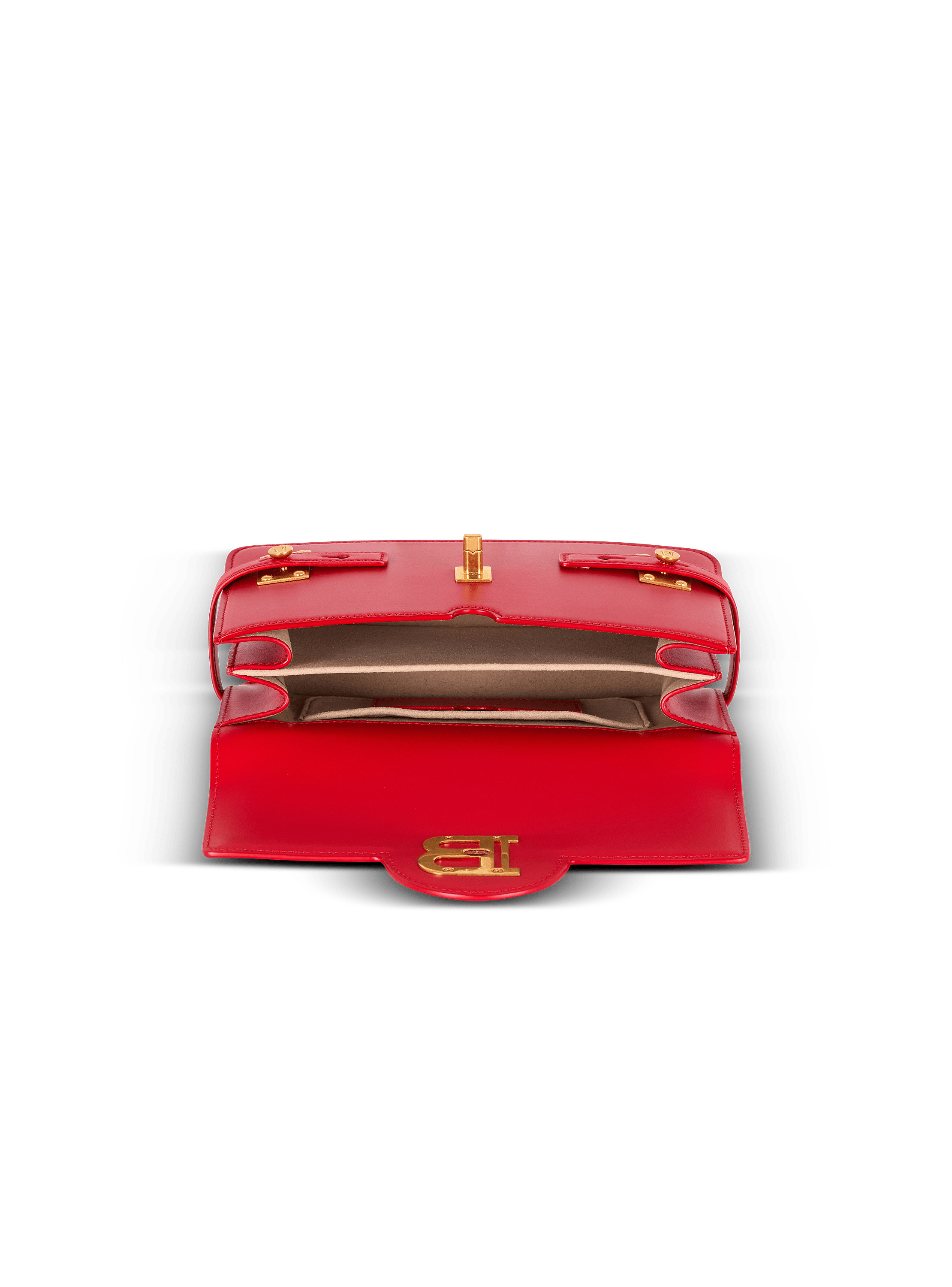 Smooth leather B-Buzz 24 bag red - Women | BALMAIN Smooth leather B-Buzz 24 bag red - Women | BALMAIN