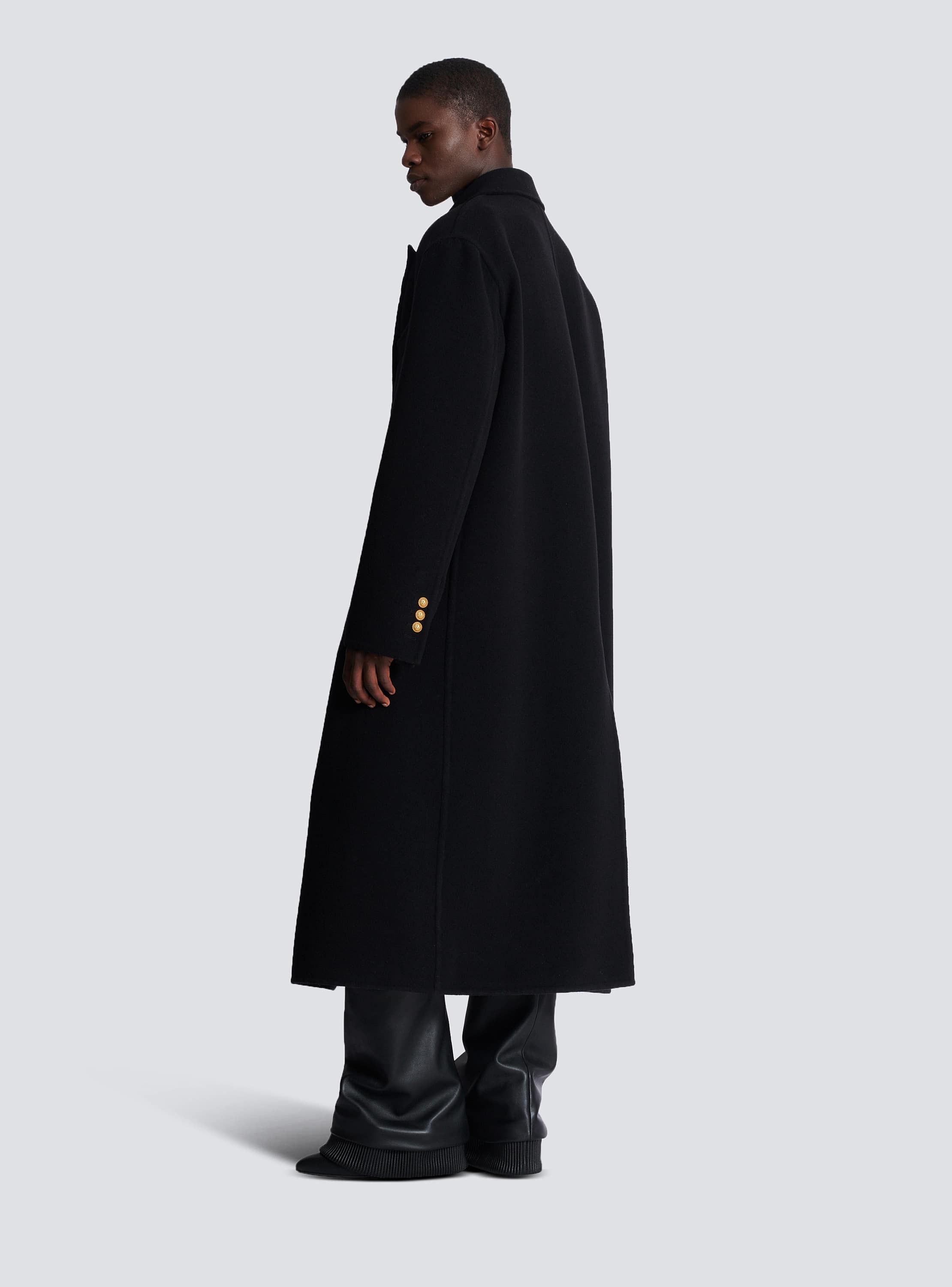 Long coat in double-faced wool - Men | BALMAIN Long coat in double-faced wool - Men | BALMAIN