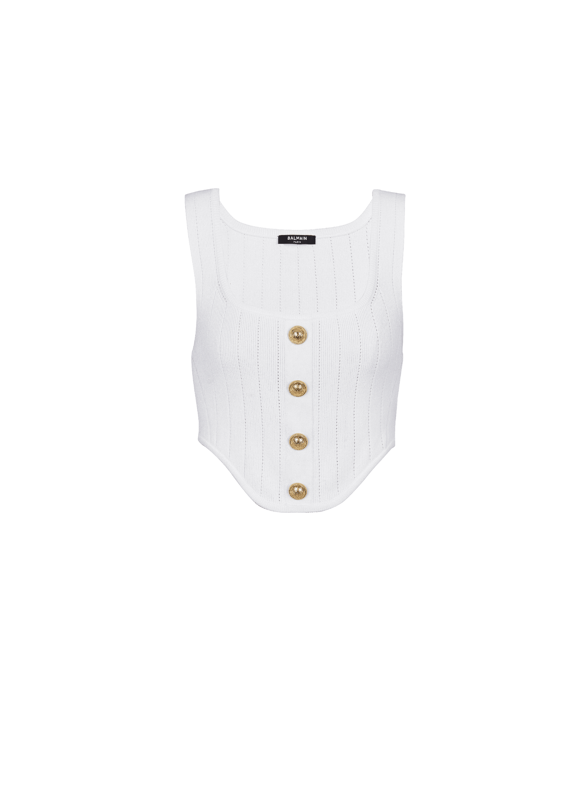 Buttoned Knitted Corset Top Women Balmain