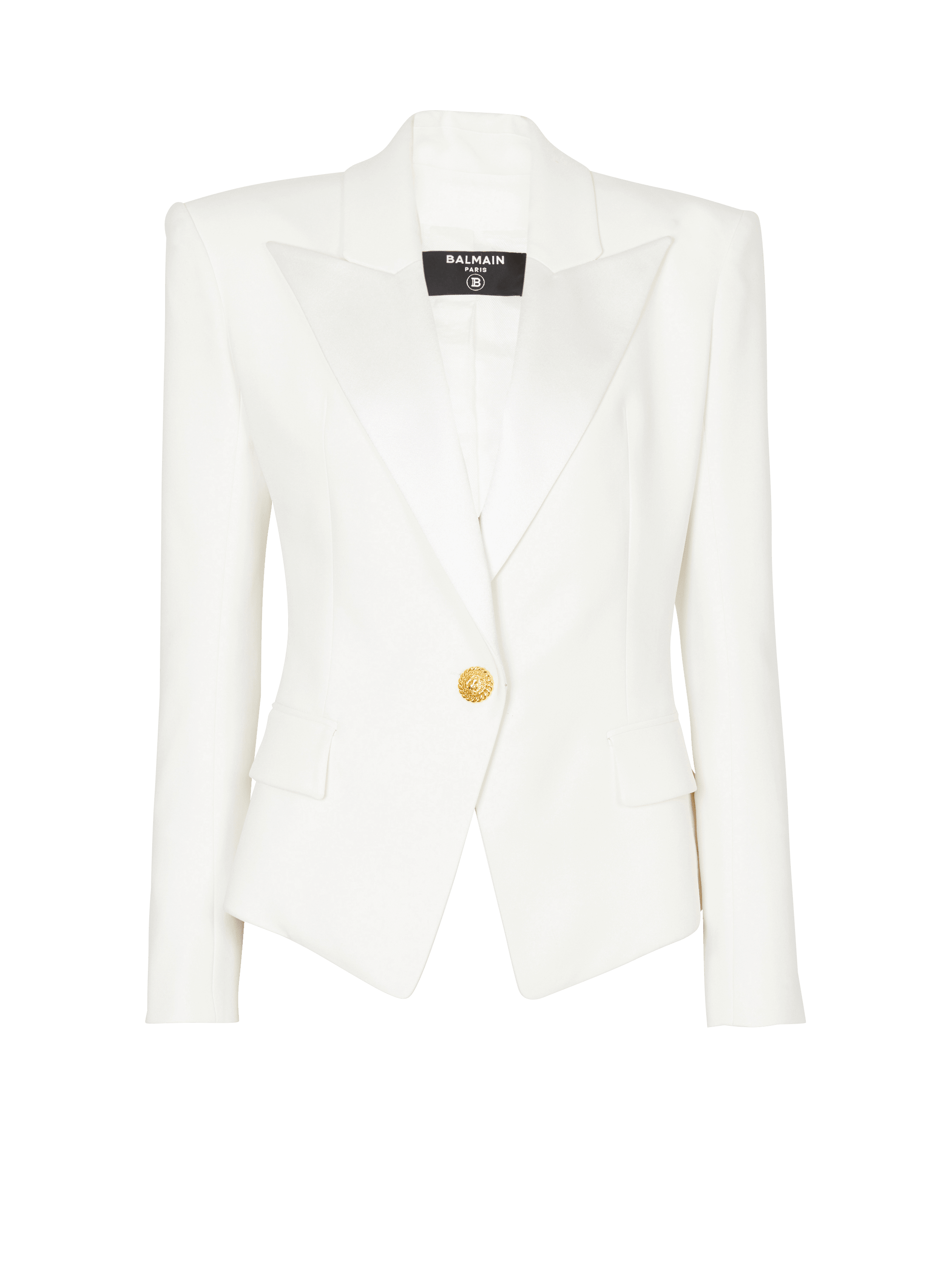 1-button jacket in crepe and satin - Women | BALMAIN