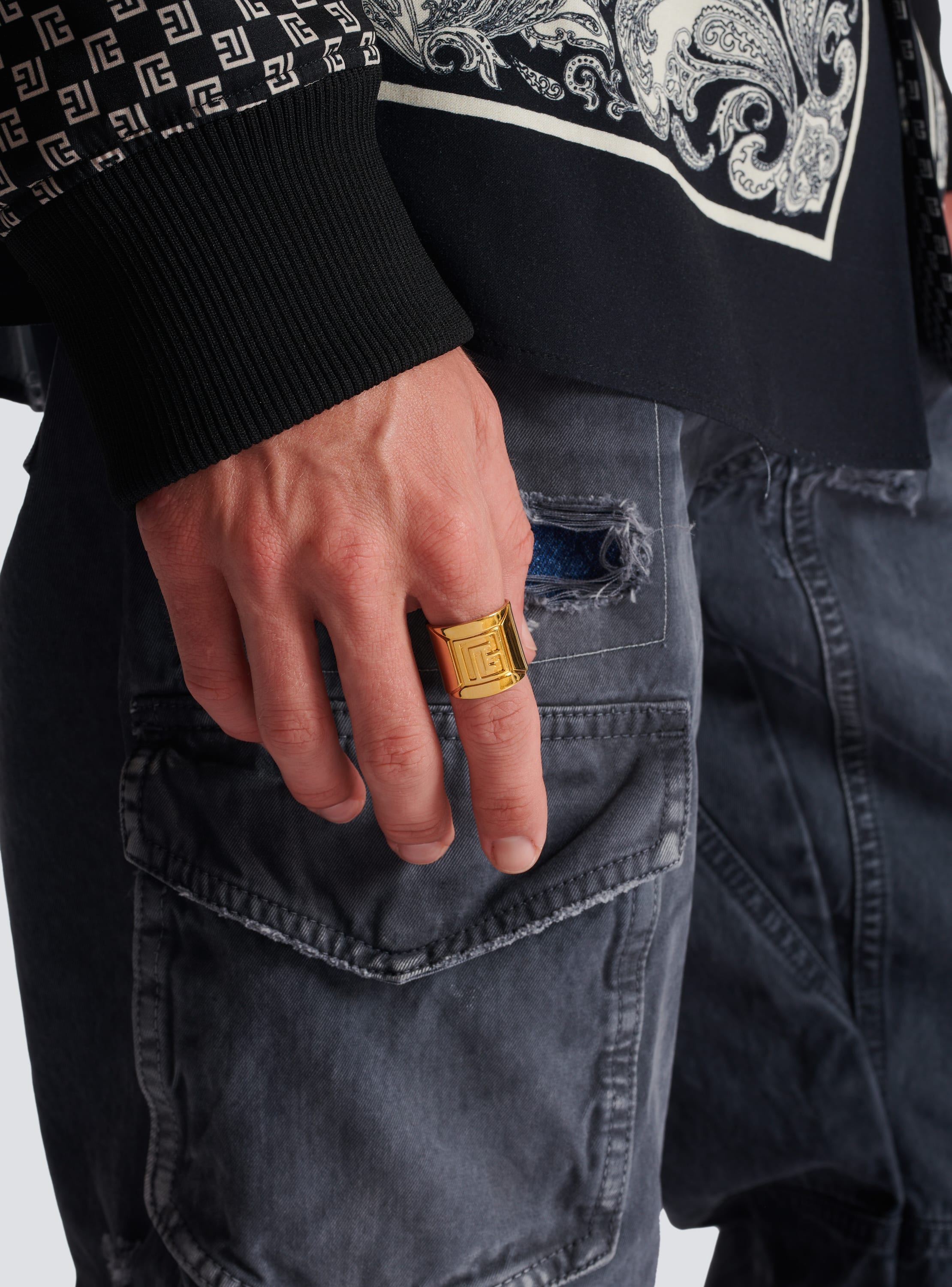 Tubular PB ring gold - Men | BALMAIN