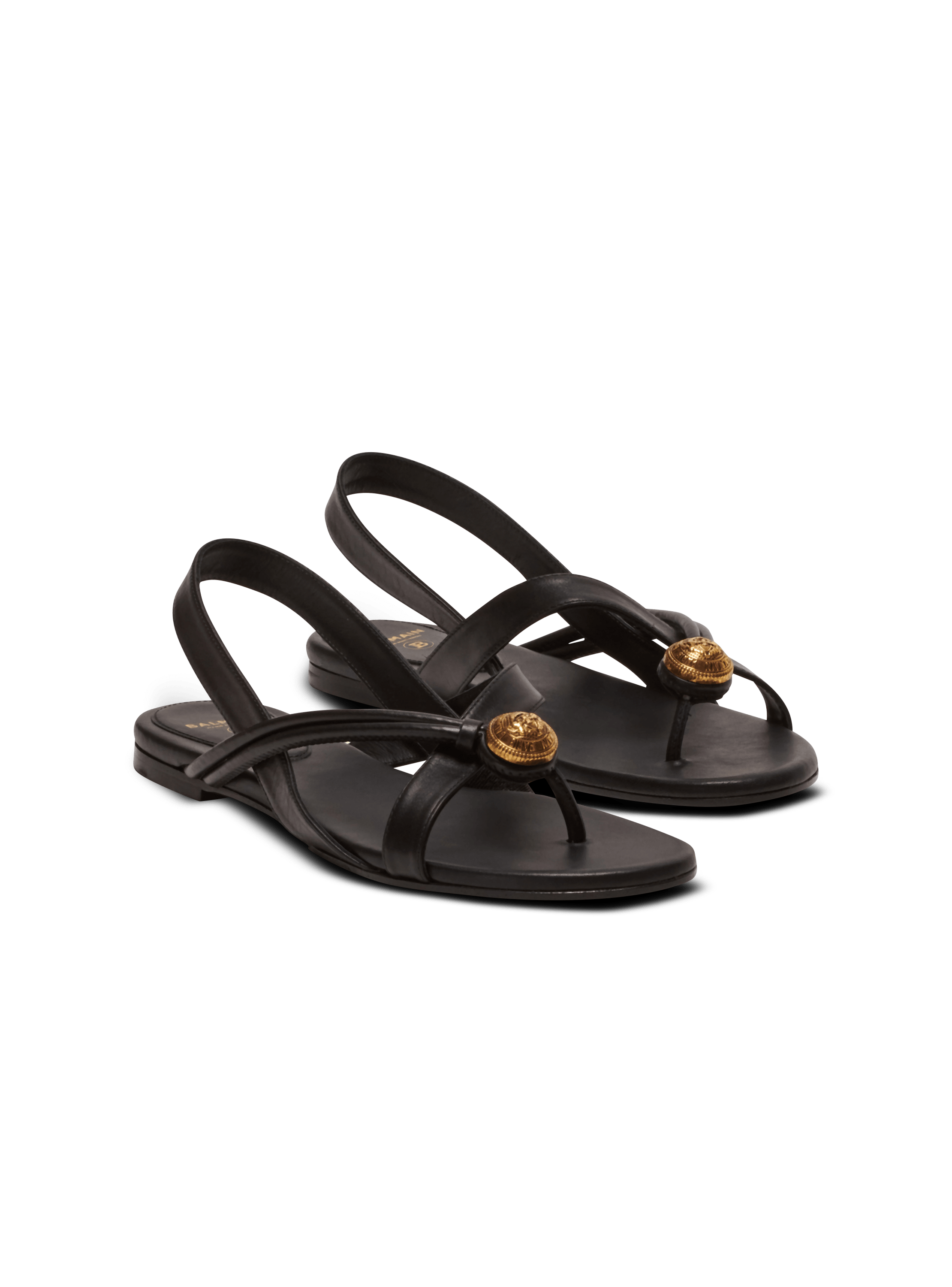 Alma flat sandals in leather - Women | BALMAIN