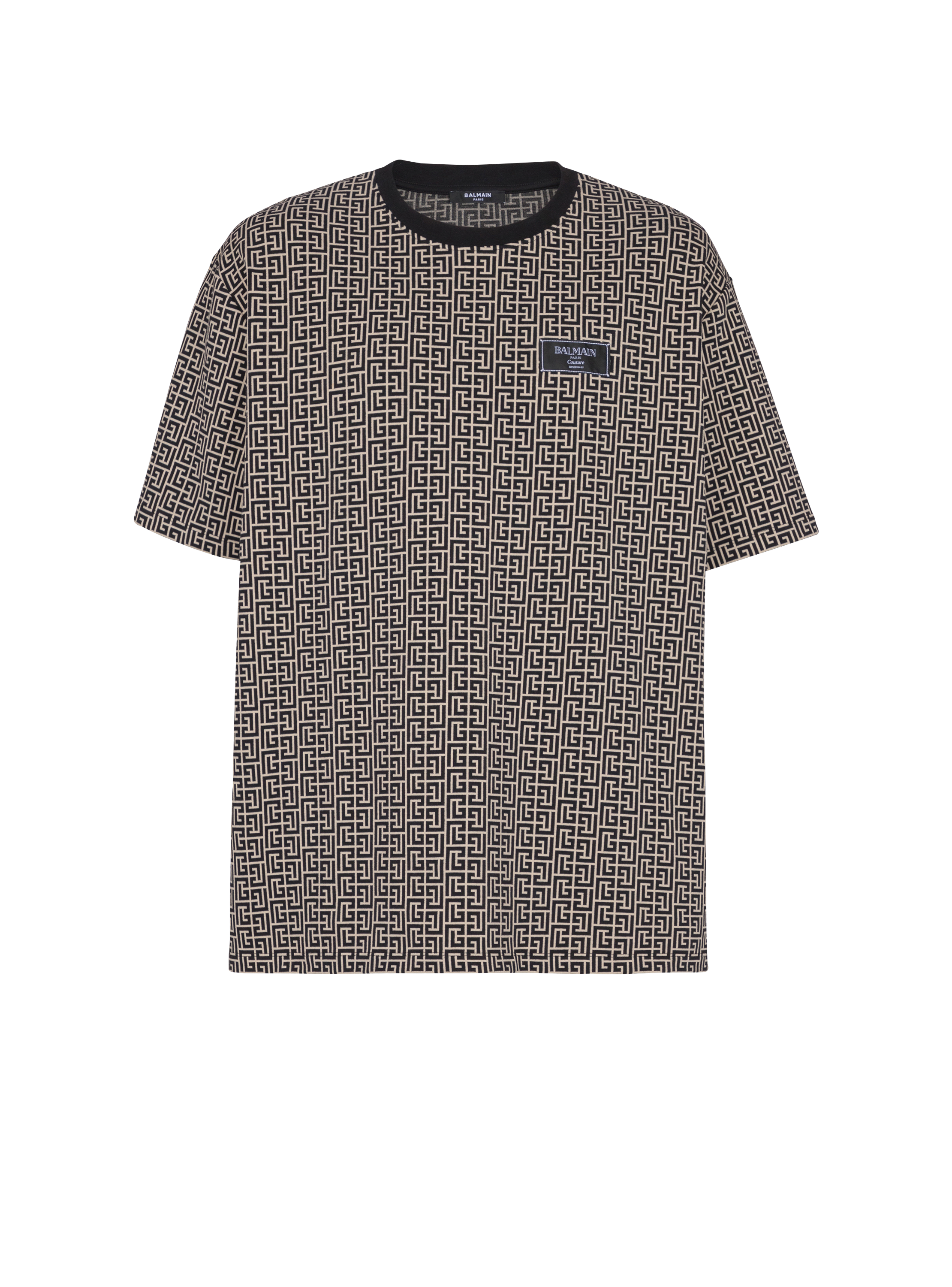 Pb 迷宫交织字母提花 T 恤 Men Balmain